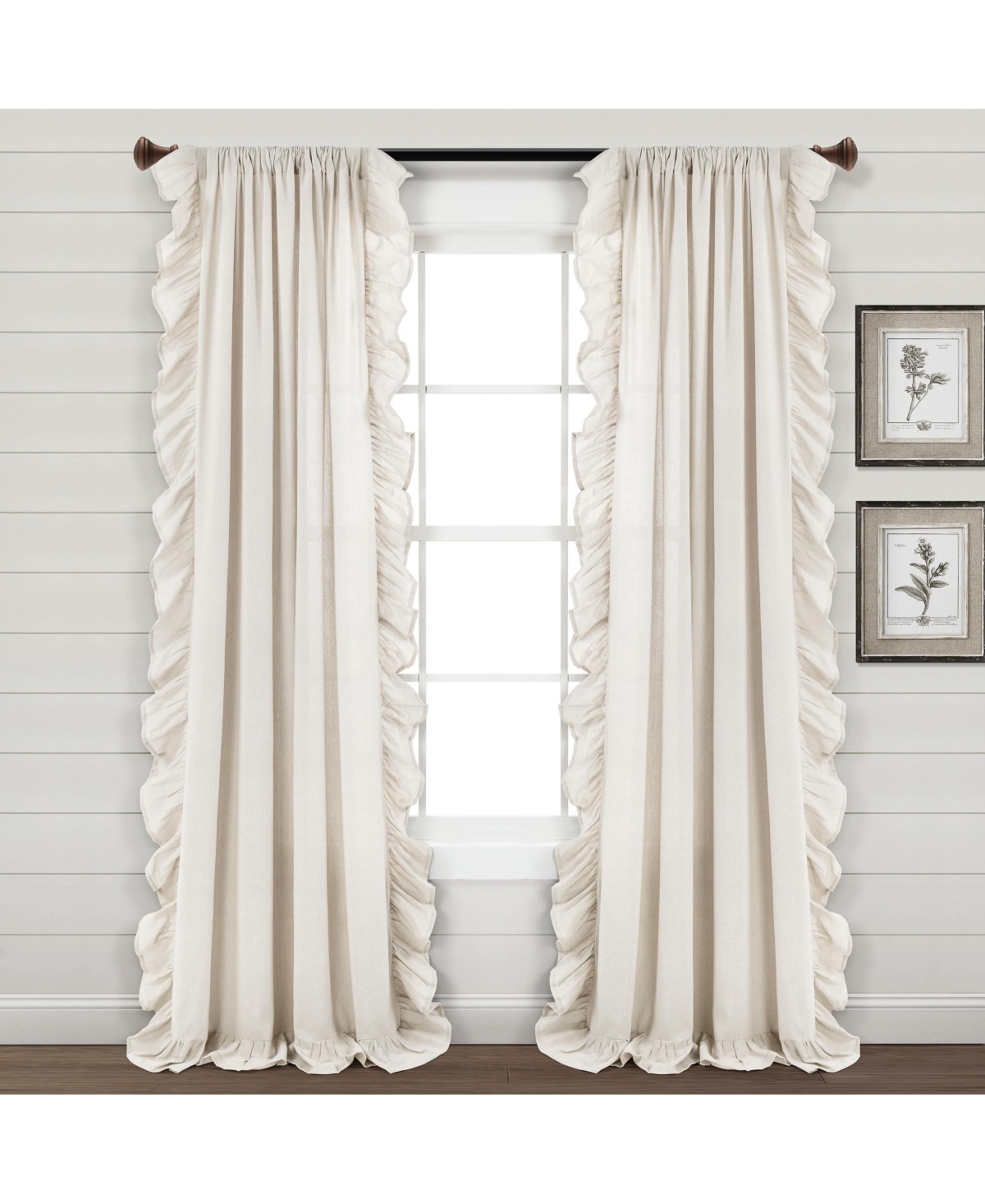 Click here for Lush Decor Linen Ruffle Window Curtain Panel - Whi... prices