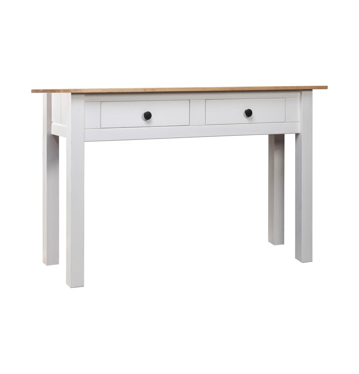Click here for vidaXL Console Table White 43.3x15.7x28.3 Solid Pi... prices