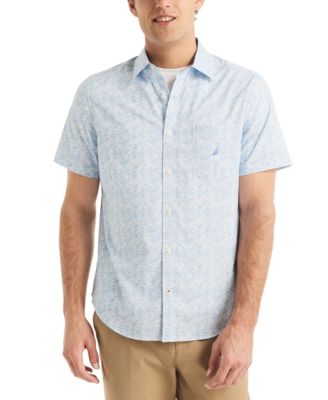 Nautica Men's Classic-Fit Stretch Boat-Print Button-Down Shirt - Macy's