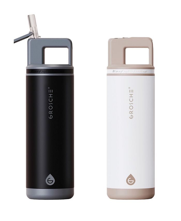 GROSCHE Alpine Flip 'N Sip Insulated, Leakproof Water Bottle with Straw ...