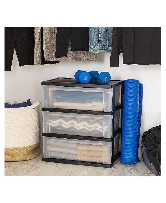 IRIS USA Wide 3 Drawer Plastic Storage Chests 2 Pack - Macy's