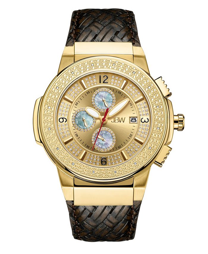 Jbw Men's Saxon Diamond (1/6 ct.t.w.) 18k Gold Plated Stainless Steel ...