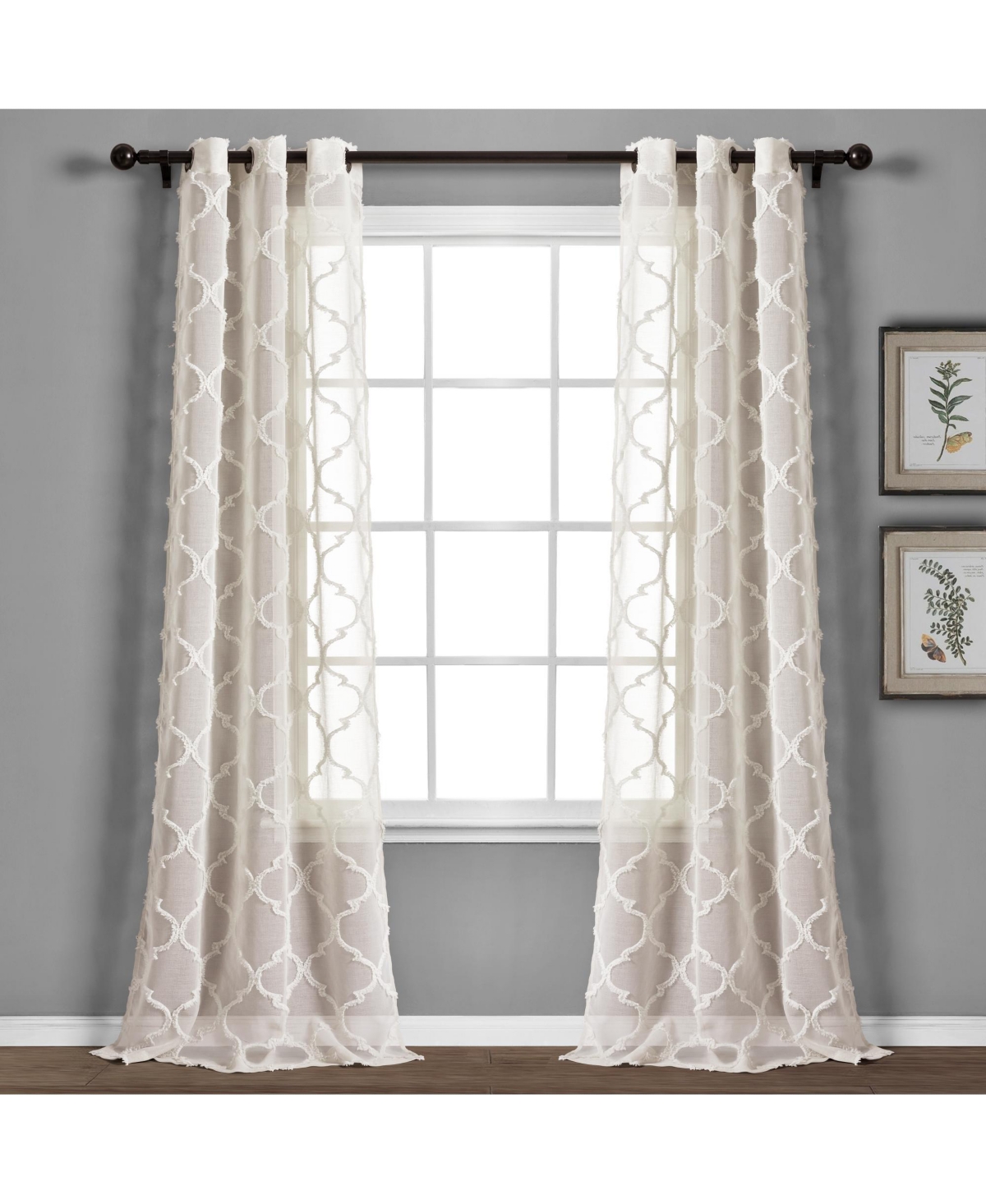 Click here for Lush Decor Avon Trellis Grommet Sheer Window Curta... prices