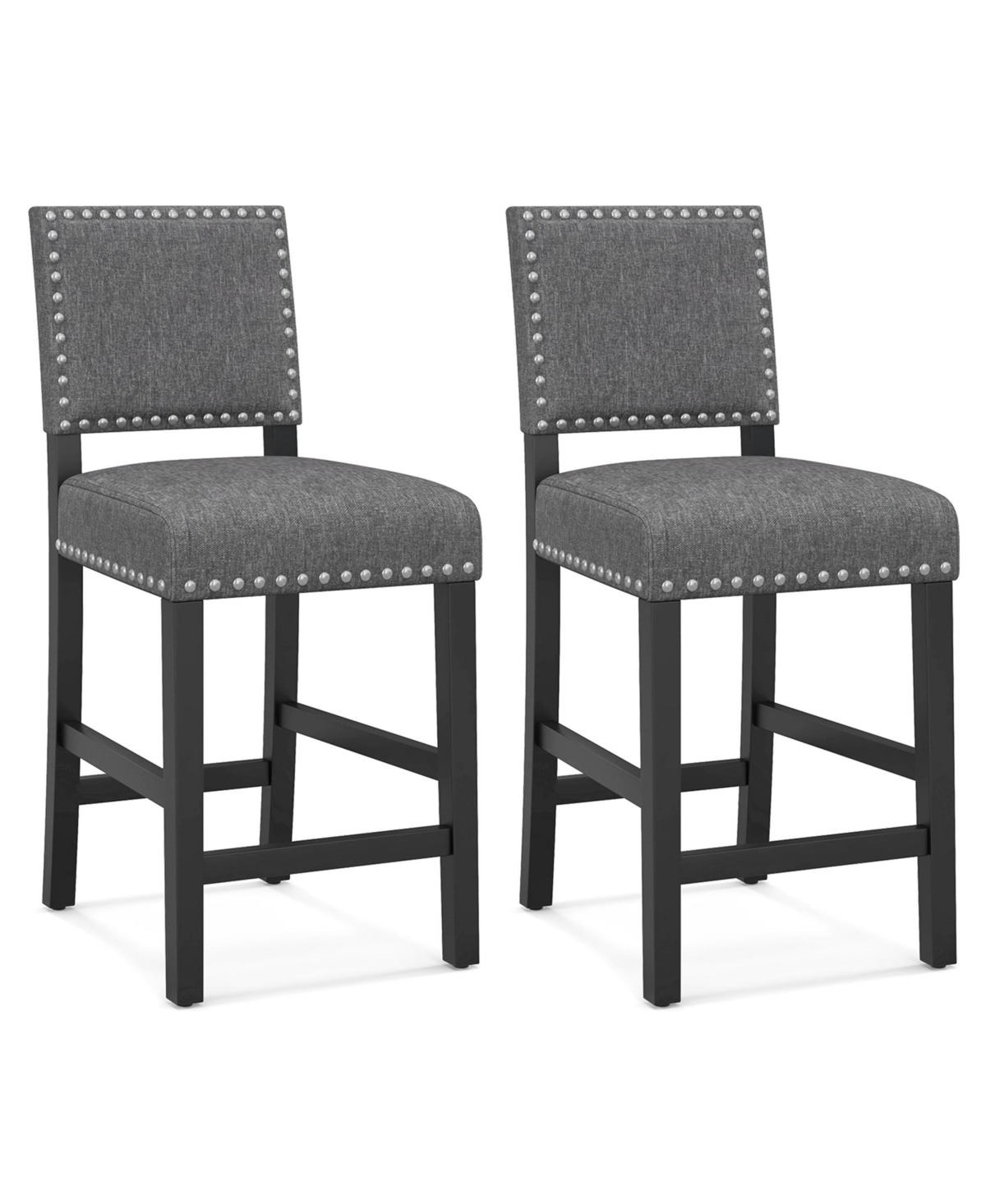 Click here for Set of 2 Bar Height Chairs with Solid Rubber Wood... prices