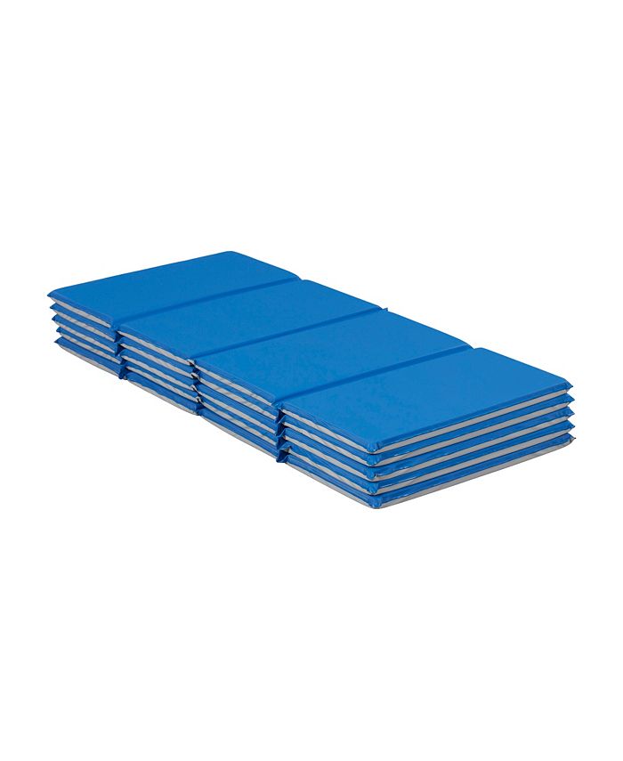 ECR4Kids Everyday Folding Rest Mat, 4-Section, 1in, Blue/Grey, 5-Pack ...