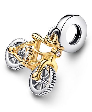 Pandora Sterling Silver Two-tone Spinning Wheels Bicycle - Macy's