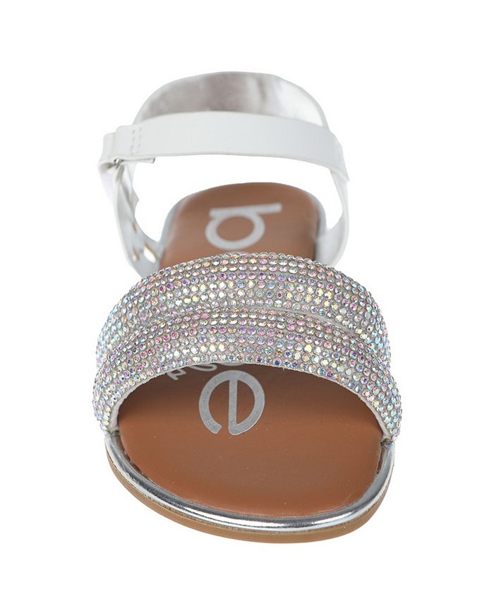 Bebe Big Girl's Rhinestone Tubular Sandal with Butterfly Chop Outs ...