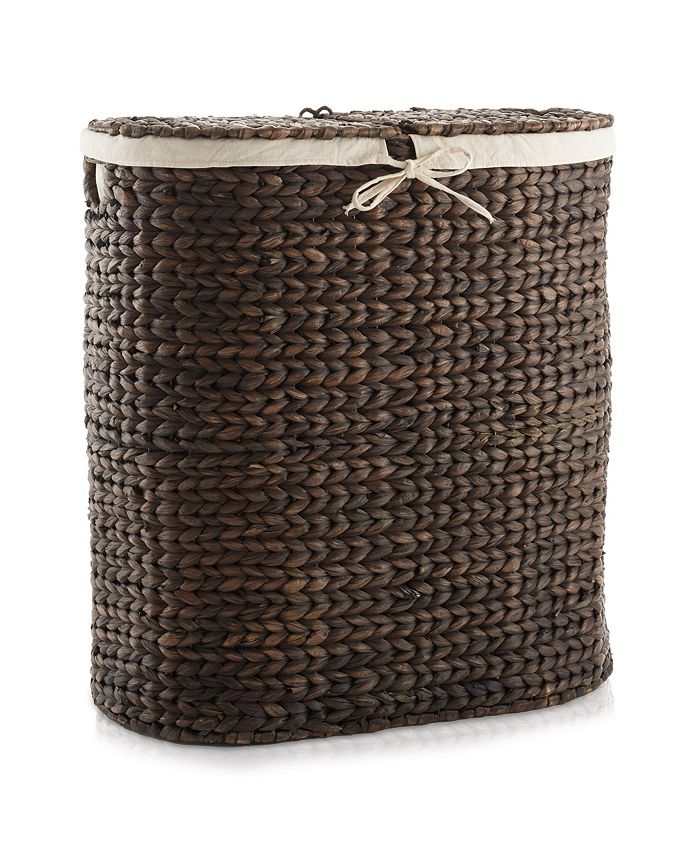 Casafield Oval Laundry Hamper With Lids And Removable Liner Bags