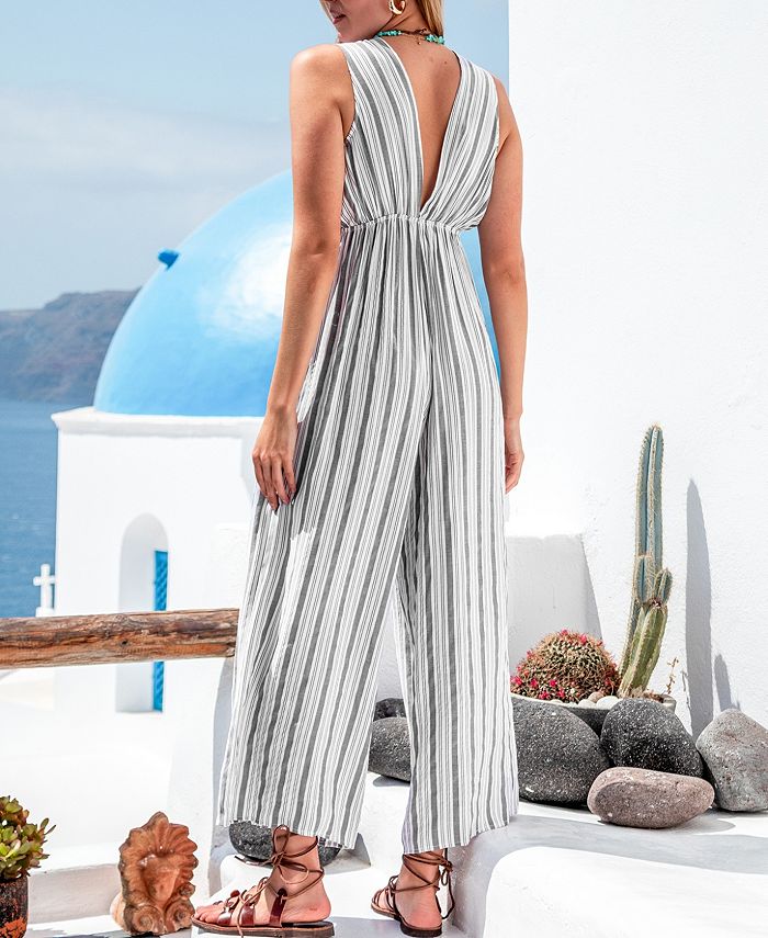 CUPSHE Women's Striped Tassel Wide Leg Jumpsuit - Macy's