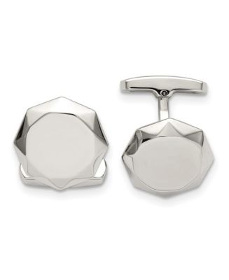 Chisel Stainless Steel Polished Geometric Cuff Links - Macy's