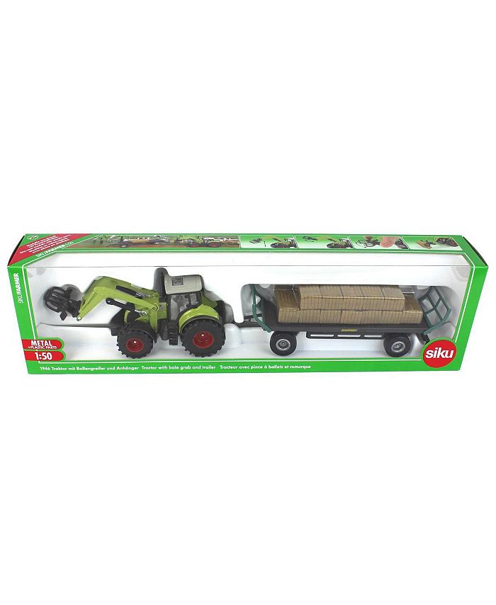 Siku 1/50 Claas MFD Tractor with Loader, Hay Wagon & Bales Siku-1946 ...
