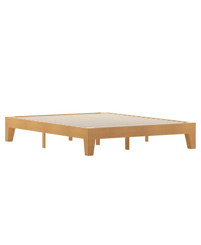 MERRICK LANE Eduardo Platform Bed Frame, Solid Wood Platform Bed Frame ...