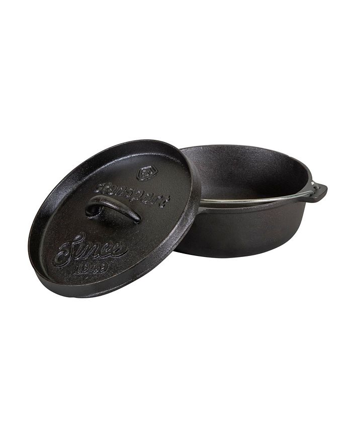 Stansport Cast Pre-Seasoned Iron Dutch Oven - 4 QT - Flat Bottom - Macy's