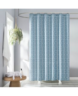 No. 918 Roswell Geometric Print 13-Piece Shower Curtain Set - Macy's