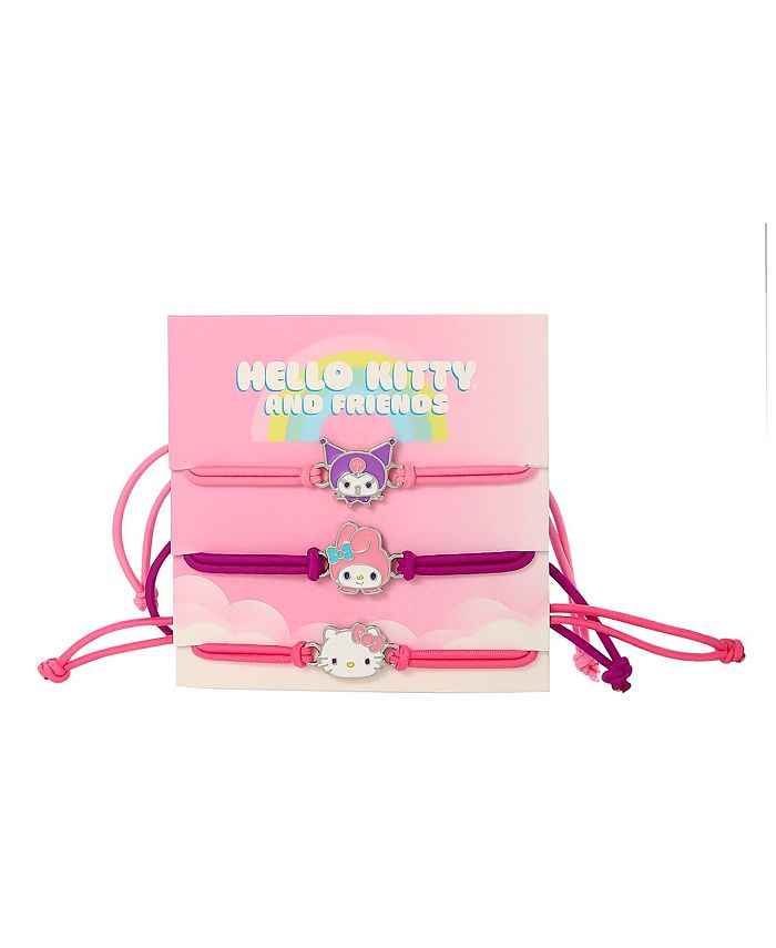 Hello Kitty Sanrio Cord Bracelet 3 Piece Set with Kuromi, My Melody ...