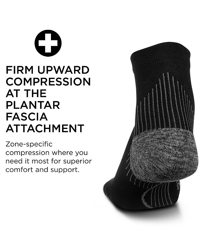 Feetures Men's Plantar Fasciitis Relief Cushion Quarter Sock- Targeted Compression Sock for Men ...