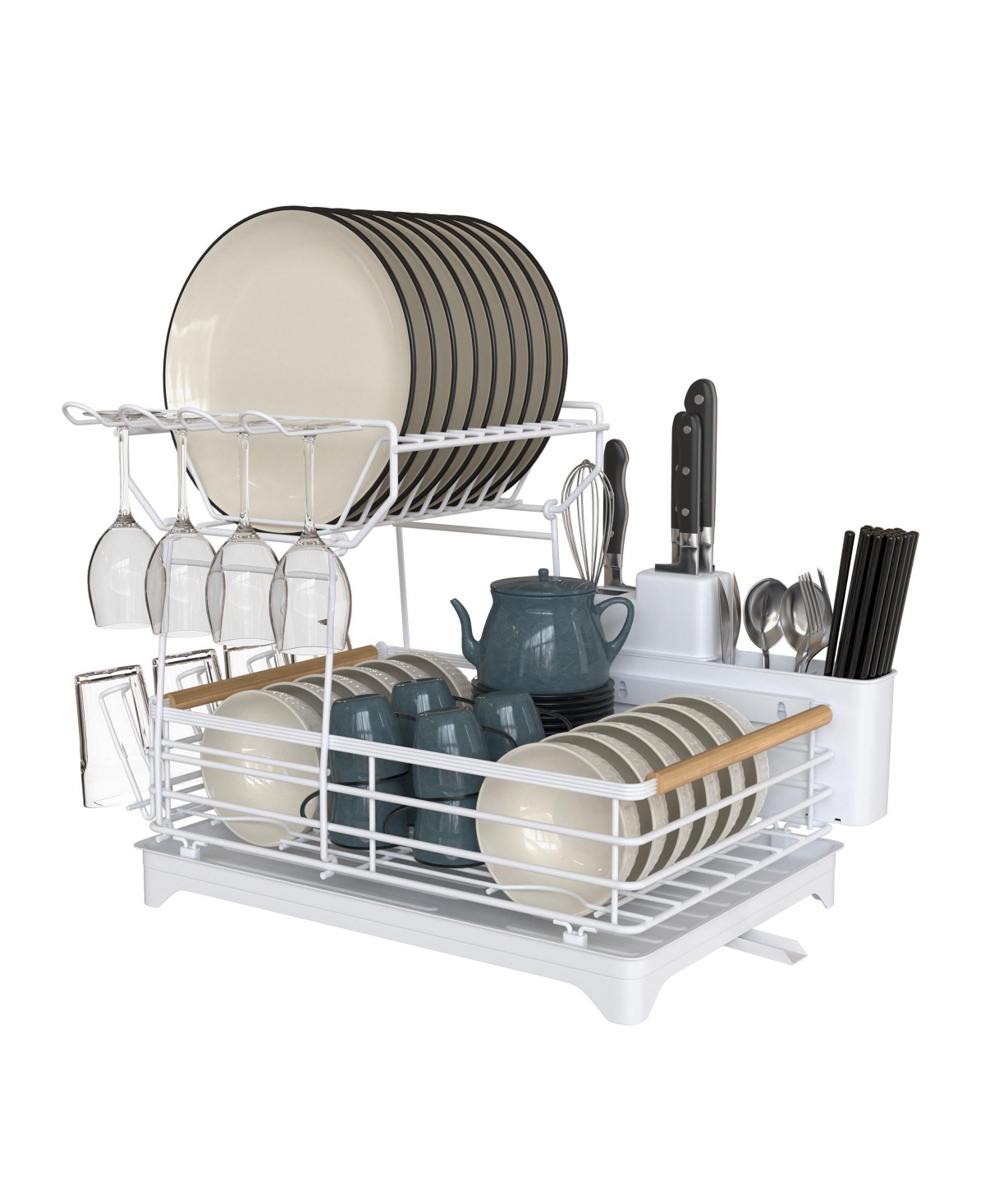 Click here for Mega Casa Double-layer Bamboo Dish Rack For Home K... prices