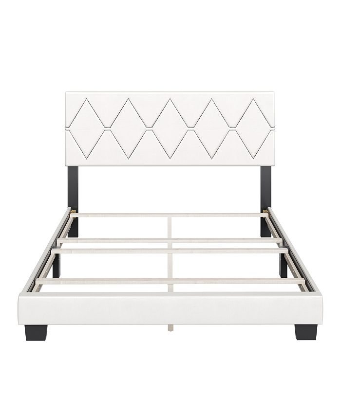 Boyd Sleep Charlat Upholstered Faux Leather Platform Bed, Queen, Red ...