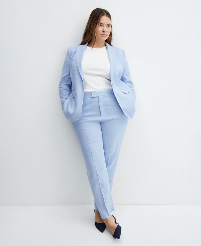 MANGO Women's 100% Linen Suit Trousers - Macy's