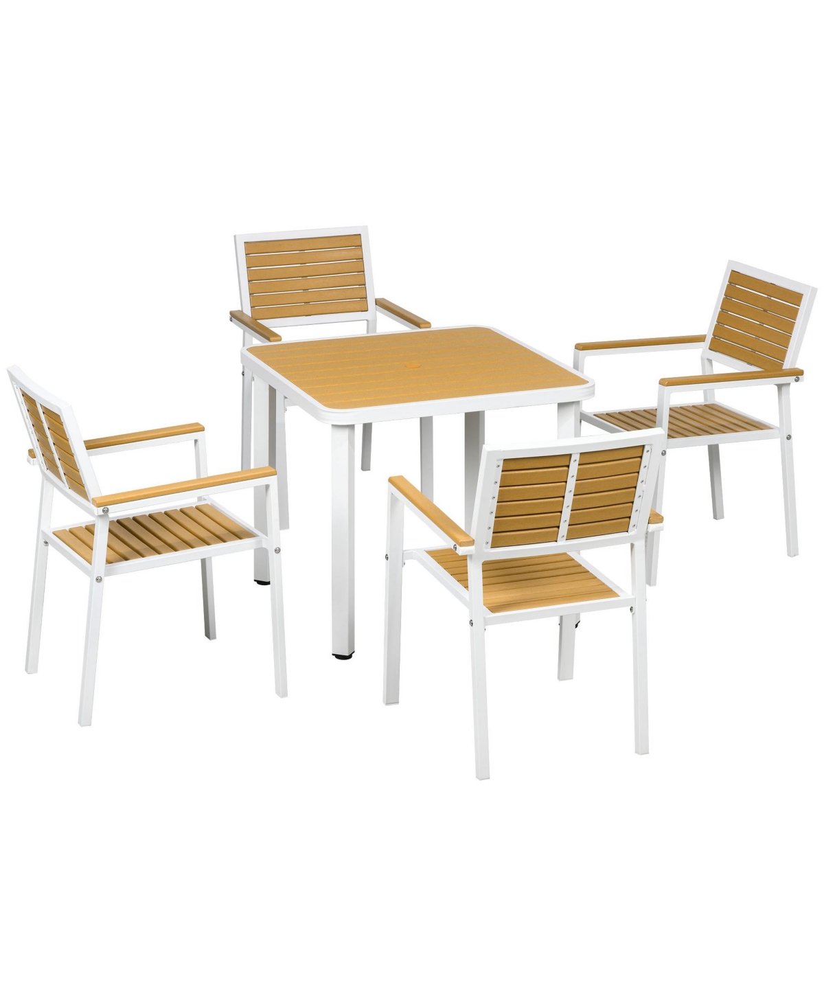 Click here for Outsunny 5 Pieces Outdoor Table and Chairs w/ Umbr... prices