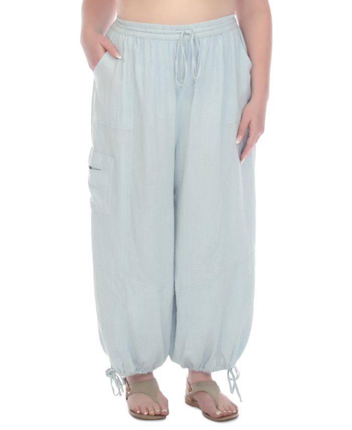 Raviya Plus Size Cotton Cover-Up Parachute Pants - Macy's