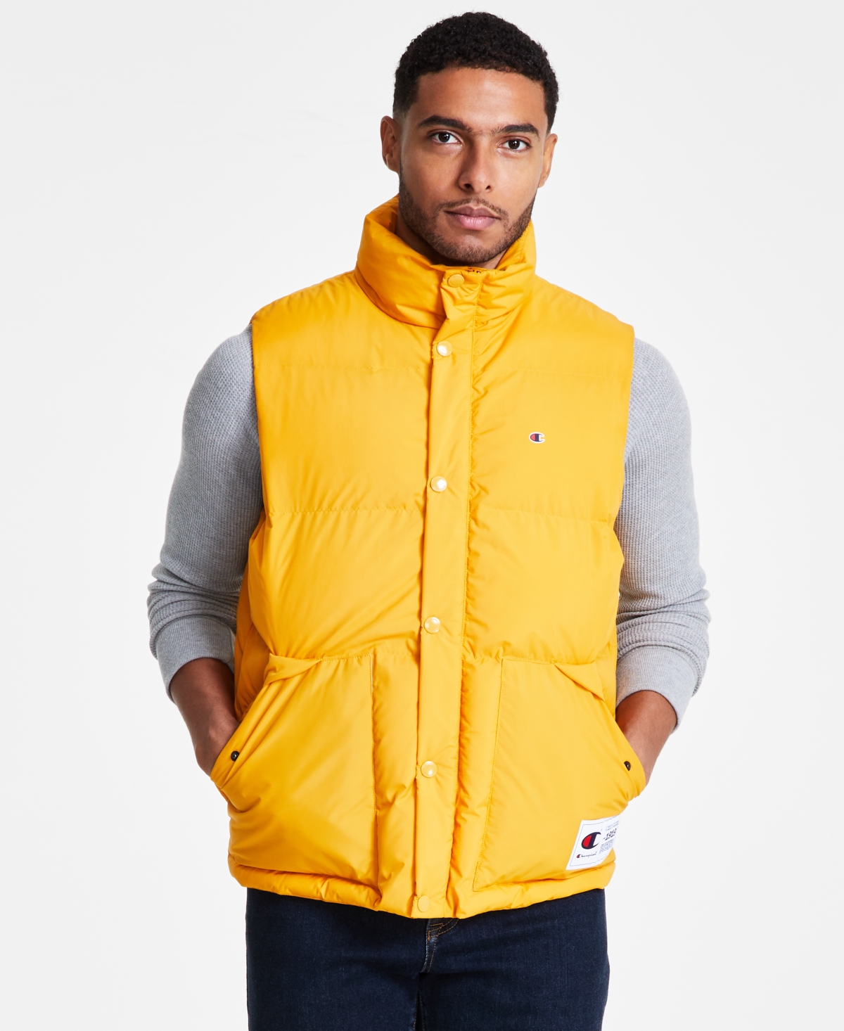 Click here for Champion Mens Solid-Color Quilted Puffer Vest - Bl... prices