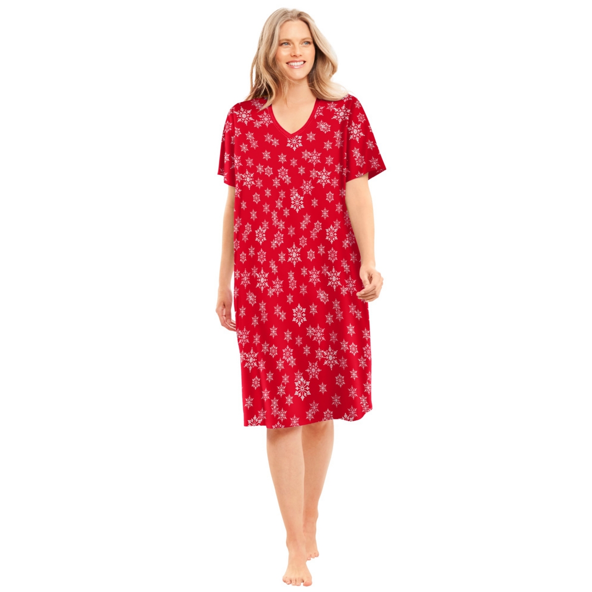 Click here for Dreams & Co. Womens Print Sleepshirt - Classic red... prices
