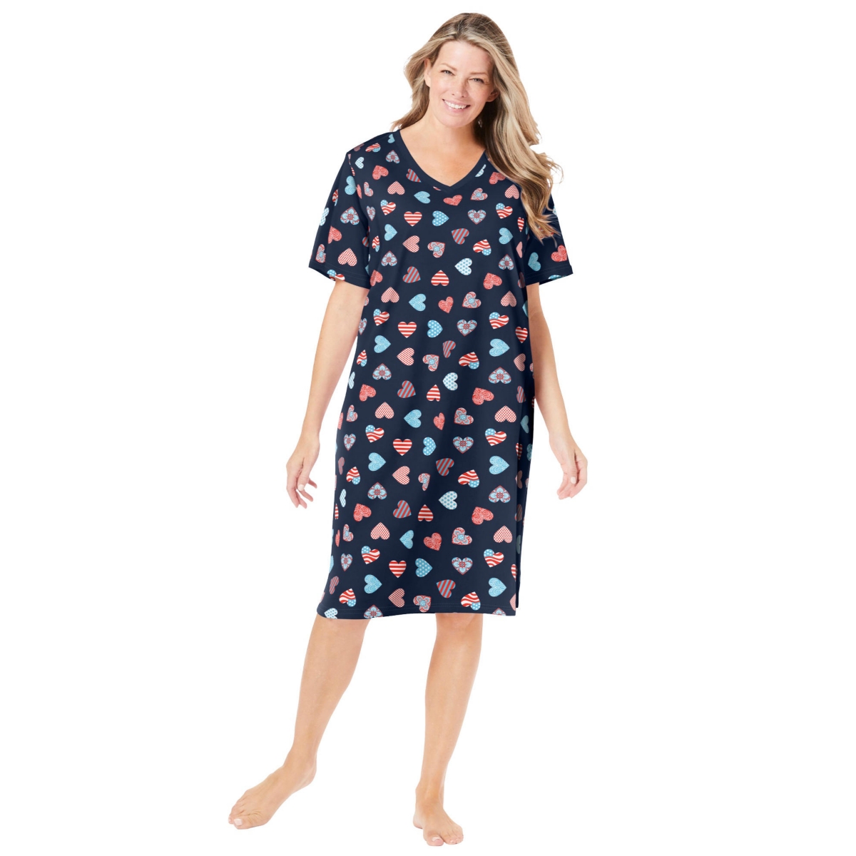 Click here for Dreams & Co. Womens Print Sleepshirt - Navy americ... prices