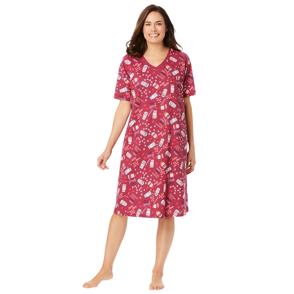 Click here for Dreams & Co. Womens Print Sleepshirt - Pomegranate... prices