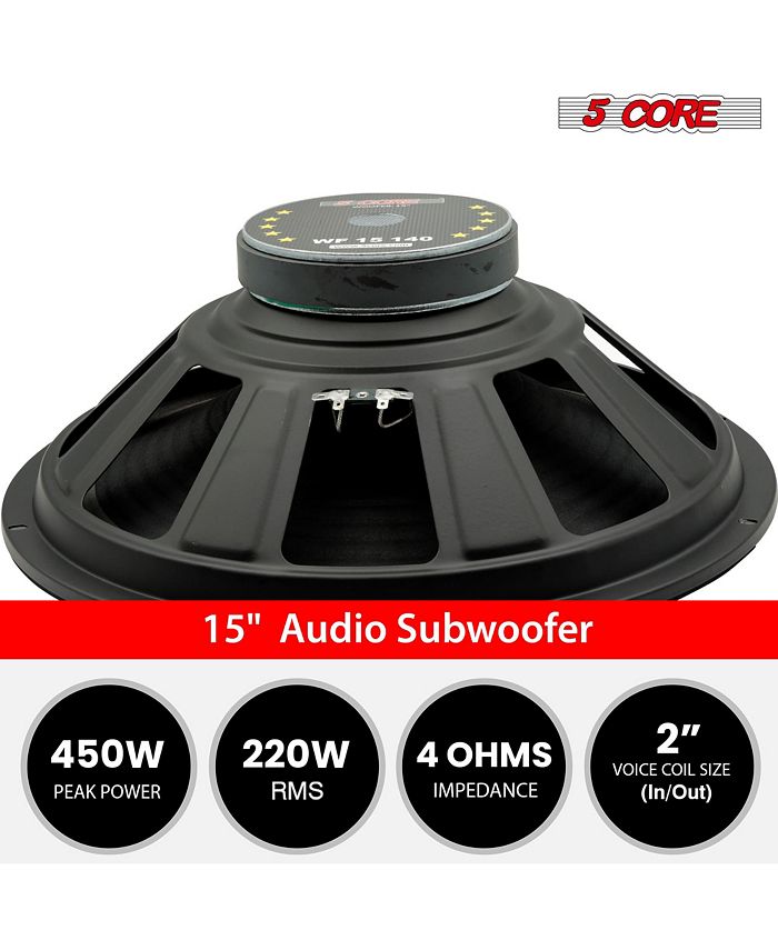 5 Core Subwoofer Speaker 15 Inch Car Sub Woofer 450W Max High Power Pro ...