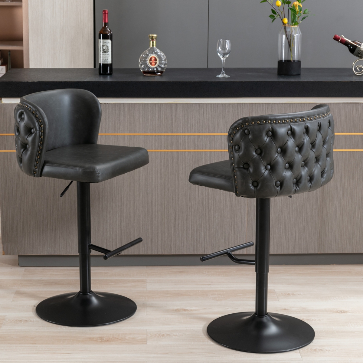 Click here for Streamdale Set of 2 Modern Adjustable Swivel Bar S... prices