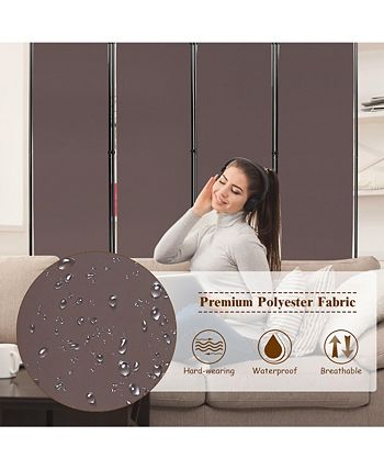 Costway 4-Panel Room Divider Folding Privacy Screen w/Steel Frame ...