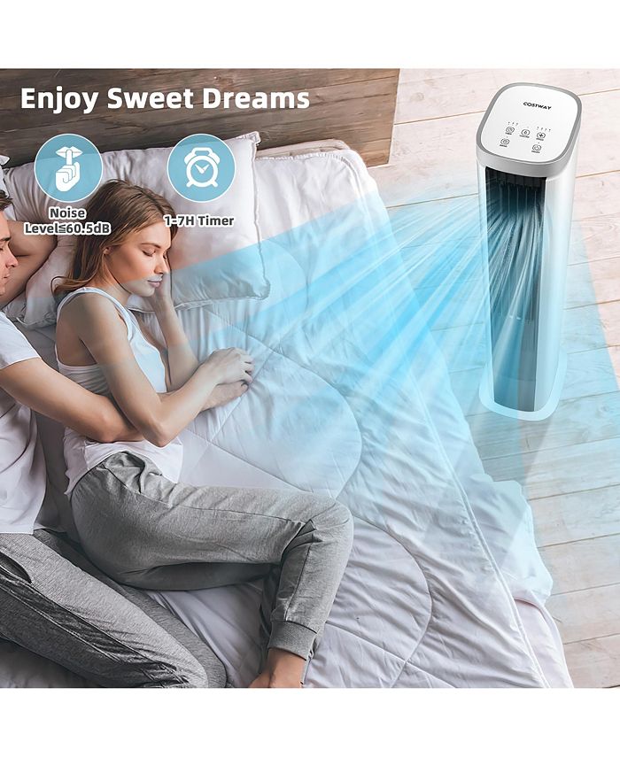 Costway 3-In-1 Portable Evaporative Air Cooler 40'' Bladeless Cooling ...