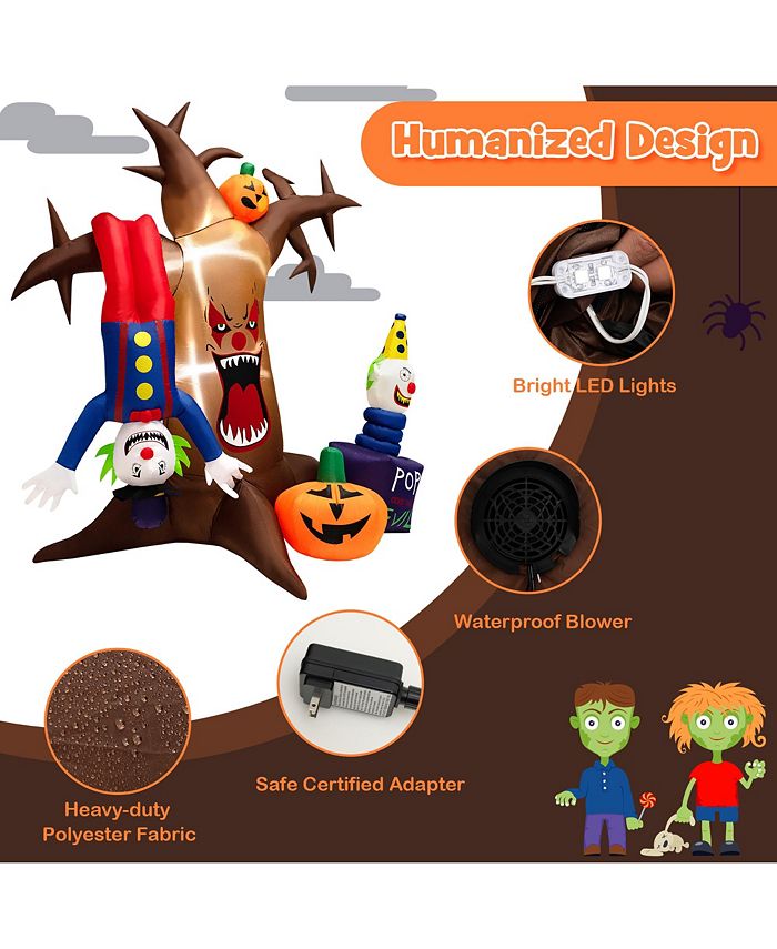 Costway 8 FT Halloween Inflatable Tree Giant Blow-up Spooky Dead Tree ...