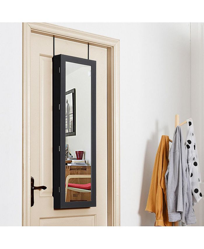 Costway Wall Door Mounted Mirror Jewelry Cabinet Organizer - Macy's