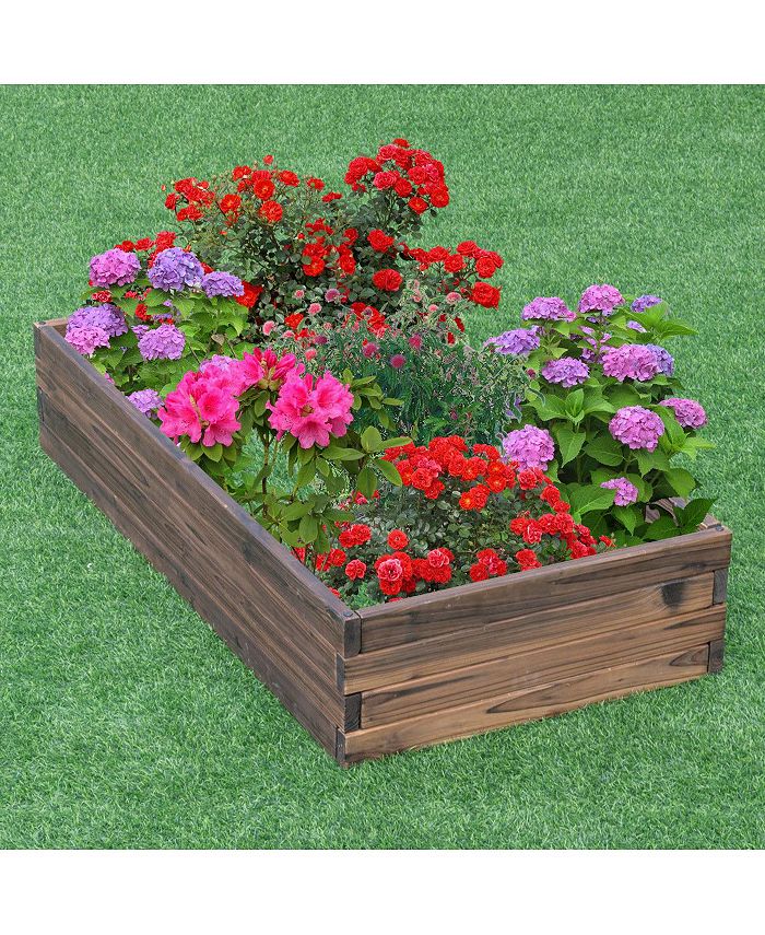 SUGIFT Elevated Wooden Garden Planter Box Bed Kit - Macy's