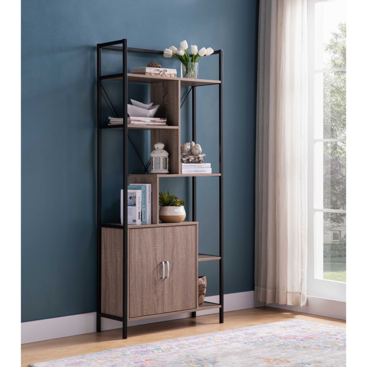 Click here for Simplie Fun Bookcase Dark Taupe Black - Taupe prices