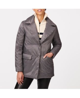 Bernardo Women's Recycled Houndsooth Printed Padded Blazer - Macy's