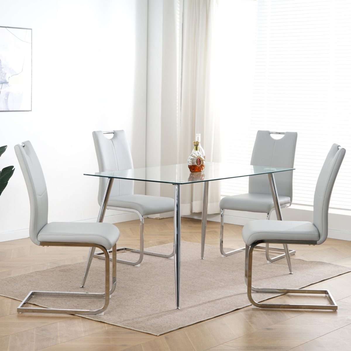 Click here for Streamdale Furniture Set of 4 Modern Faux Leather... prices
