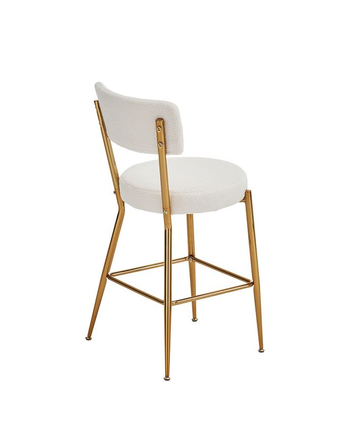 Simplie Fun Modern teddy fabric bar stools - Stylish island seating ...