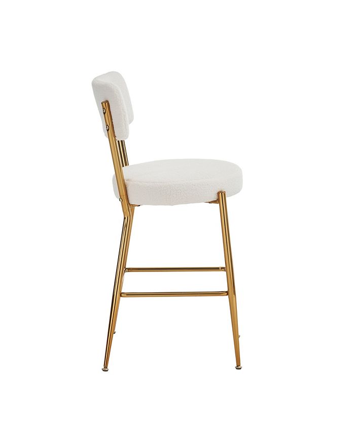 Simplie Fun Modern teddy fabric bar stools - Stylish island seating ...