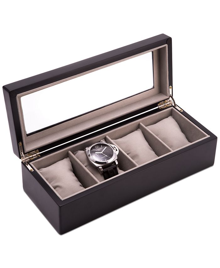 Bey-Berk Cherry Wood Four-Watch Box - Macy's