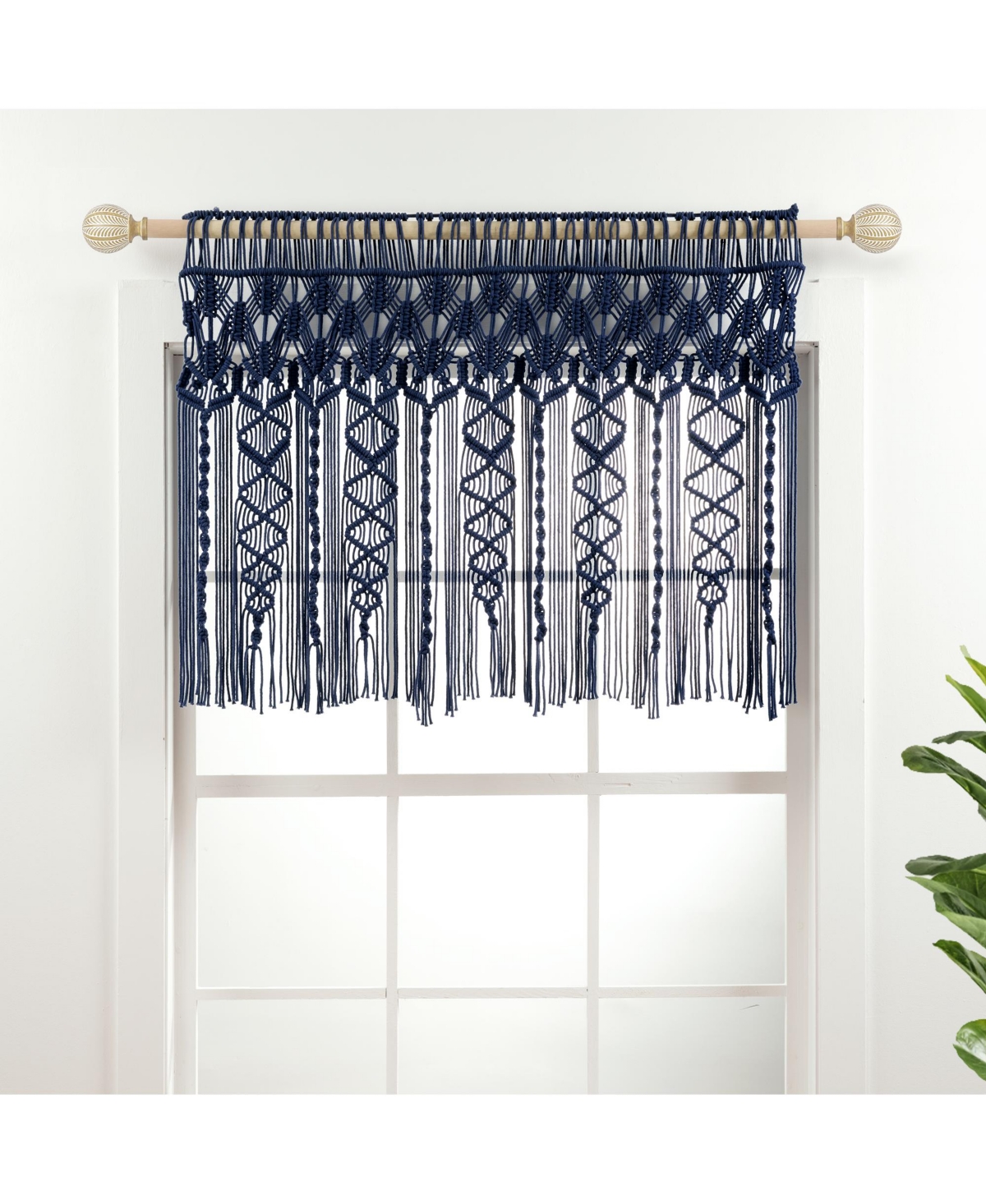 Click here for Lush Decor Boho Macrame Textured Cotton Valance/Ki... prices