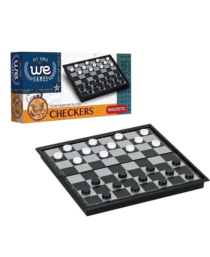 WE Games Foldable Travel Magnetic Checkers Set - Macy's