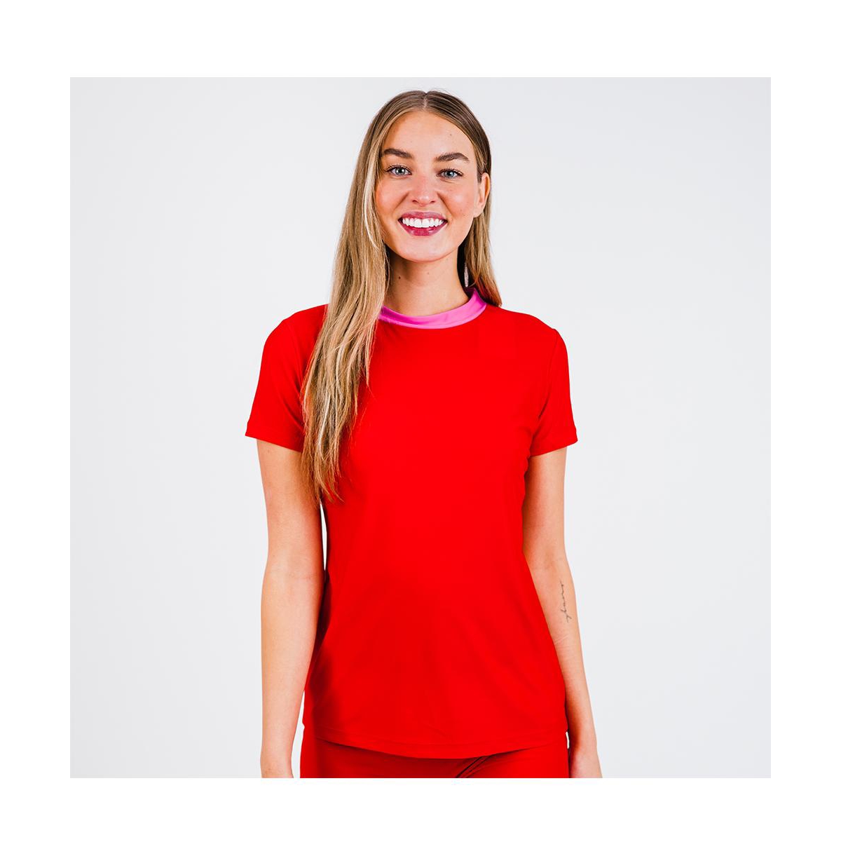 Click here for Calypsa Plus Size Mock Neck Color Block Rash Guard... prices