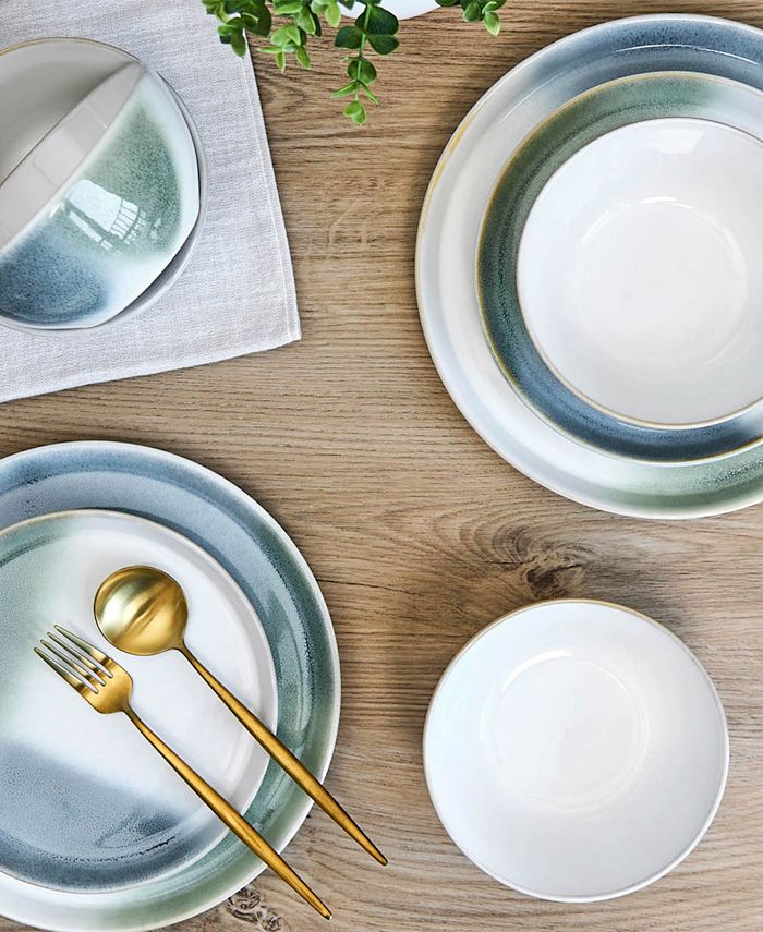 Sango Sittera Color Block Reactive 12 Pc. Dinnerware Set, Service for 4 ...