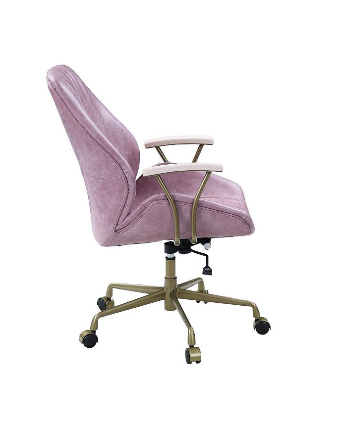 Simplie Fun Hamilton Office Chair In Pink Top Grain Leather Of - Macy's