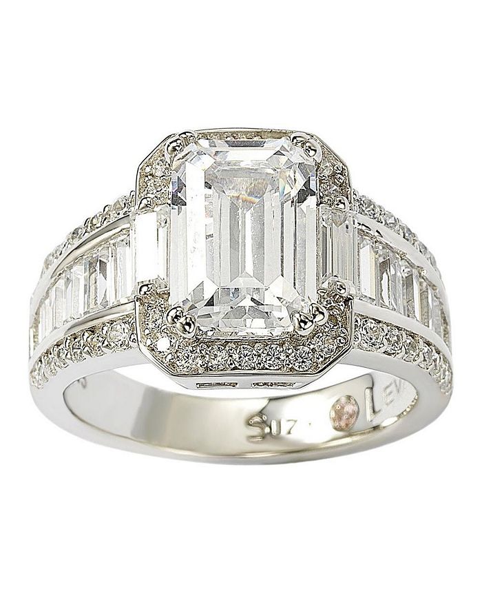 Suzy Levian New York Suzy Levian Sterling Silver Cubic Zirconia Emerald ...
