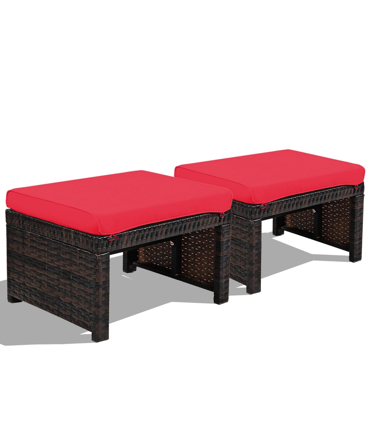 Click here for Gymax Set of 2 Rattan Ottoman Footrest Footstool P... prices