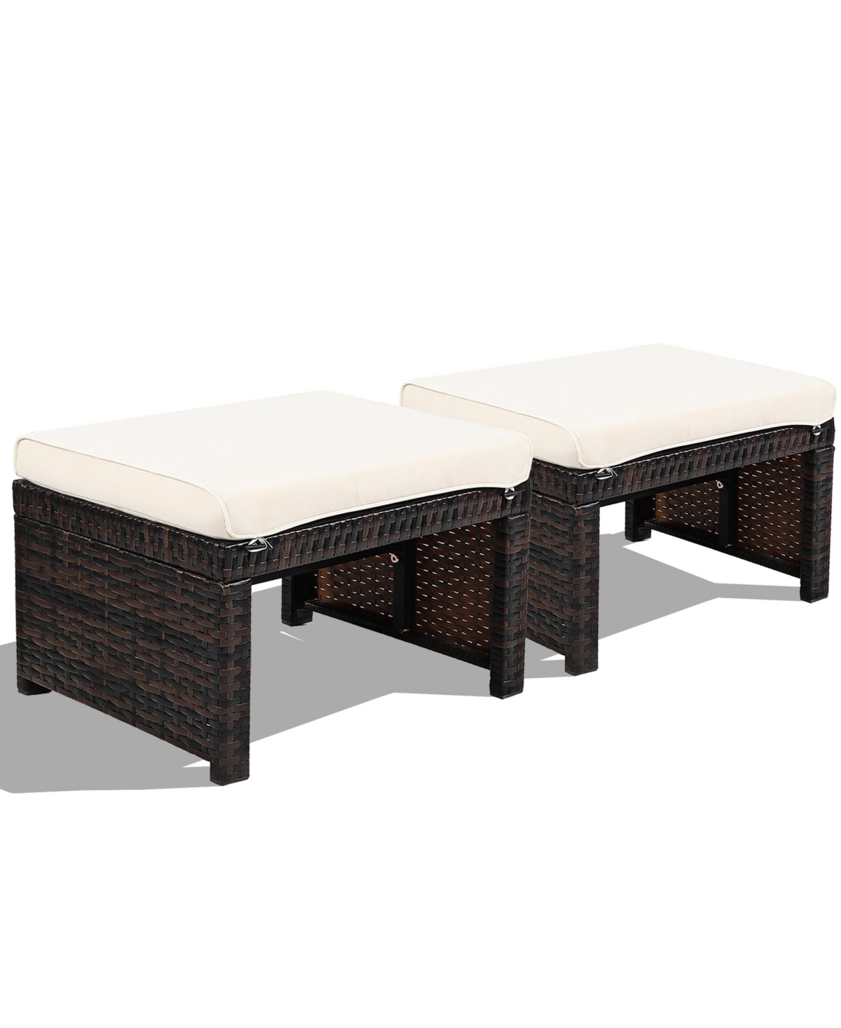 Click here for Gymax Set of 2 Rattan Ottoman Footrest Footstool P... prices